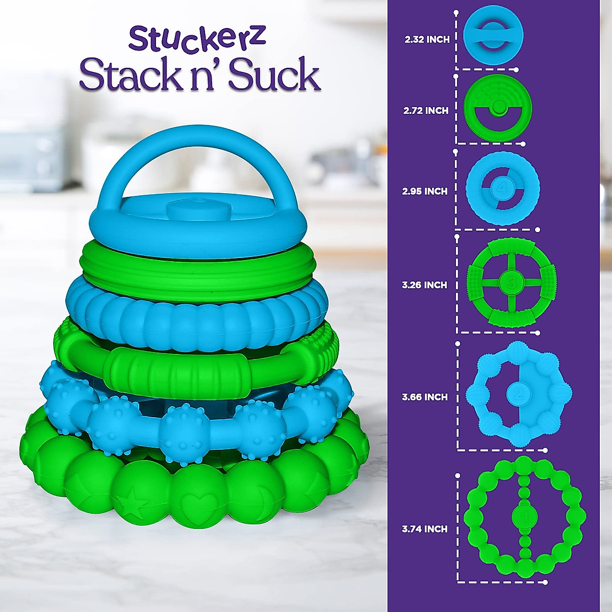 Stacking Silicone Stacking Toy – Premium Stacking Toys for Teething – Interactive and Fun Baby Stacking Toys Made of Soft Silicone – Teeth Soothing 6-12 Month Toys Developmental
