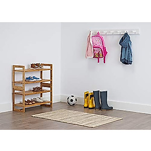 TRINITY Basics EcoStorage 2-Tier Bamboo Shoe Organizer, Shoe Rack for Closet or Entryway Stores Up to 12 Pairs of Boots, Sneakers, Heels, and More, Natural Finish, 2-Pack