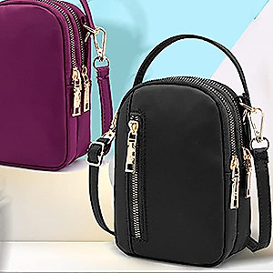 Bobrand Cell Phone Purse Crossbody Bag for iPhone 12 Mini, Samsung Galaxy A52 A32 A31 A11 A51 A01, LG Phoenix 5, BLU G9 Pro (Black)