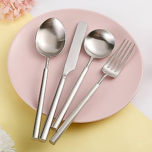 Unique Silverware Set 8/10 Stainless Steel Flatware Gold Cutlery Tableware Utensil Set Knives Forks Spoons,Mirror Polished Dinnerware Sets for Party Kitchen Small business 24-piece for 6