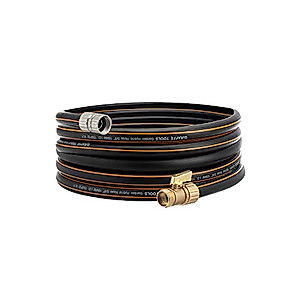 Giraffe Tools Hybrid Garden Hose 25ft, 5/8" Water Hose with Shut off Valve, Heavy Duty, Flexible, Leakproof Black Garden Hose with Male and Female Fittings in Outside Garden, Yard