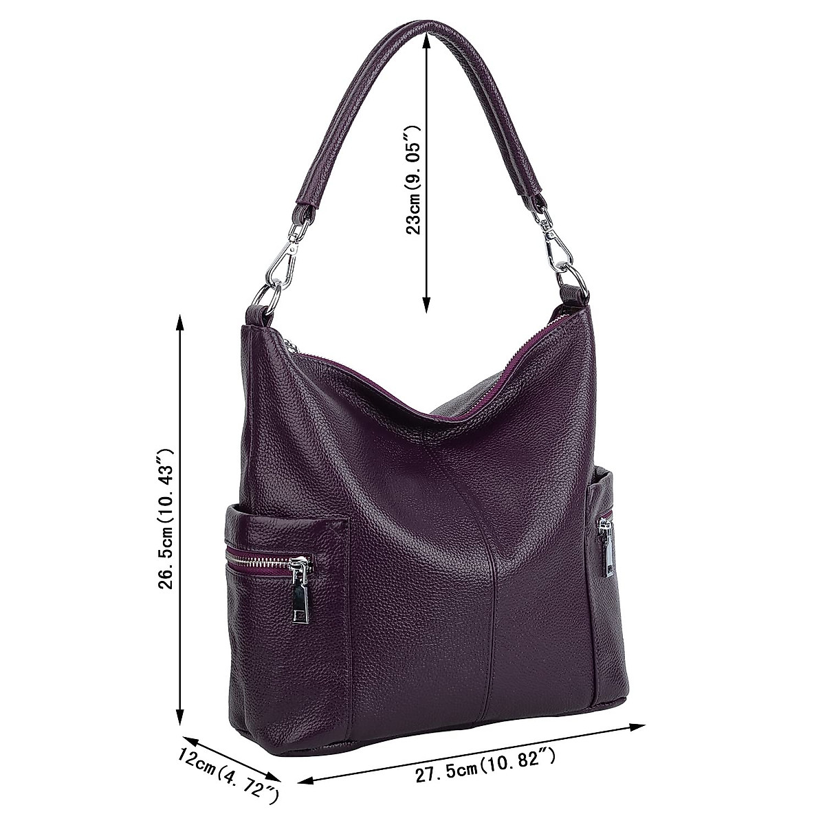 YALUXE Women's Leather Medium Purse Multi Pocket Soft Cowhide