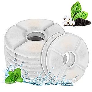 NautyPaws 8 Pack Cat Water Fountain Filters Replacement, Cat Fountain Filters, Cat Fountain Filter Replacement for 81 oz/2.4 L Round Stainless Steel Water Dispenser…