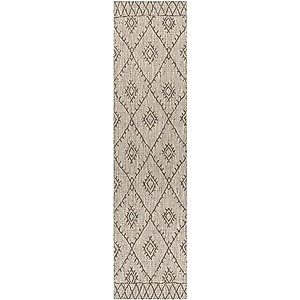 Mark&Day Outdoor Rugs, 3x12 Wijgeest Global Indoor/Outdoor Black Runner Area Rug, Non Shedding Black Beige Carpet for Patio, Porch, Deck, Bedroom, Living Room or Kitchen (2'7" x 12' Runner)