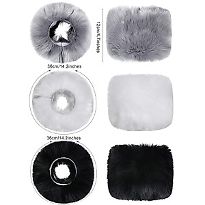 Hicarer 3 Pairs Faux Fur Wrist Cuff Warmers Winter Furry Wrist Warmers for Women Girls