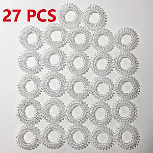 RN BEAUTY 27 Pieces Spiral Coil Hair Ties: Waterproof Elastic Traceless Ponytail Holders, Colorless 1.58inch (4cm) No Crease Hair Bands