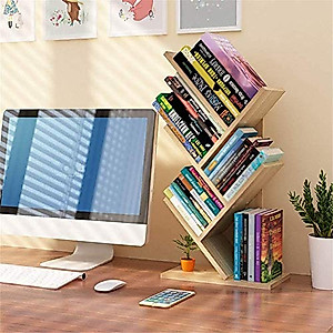 GELTDN 4-Tier Bookcase Tree Bookshelf Book Rack Display Storage Magazine Rack, for Books, Magazines, CDs and Photo, for Living Room, Home Office
