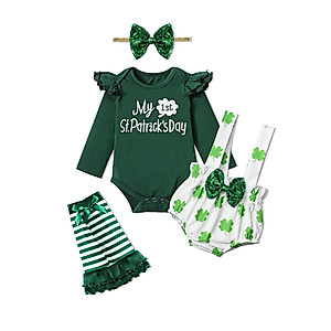 Von kilizo St Patricks Day Baby Girl Outfit Infant Baby Girl Clothes 6-9 Month Baby St Patricks Day Outfit Girl Baby Girl Summer Clothes Baby Girls Clothing Baby Girl St Patrick Day Outfit