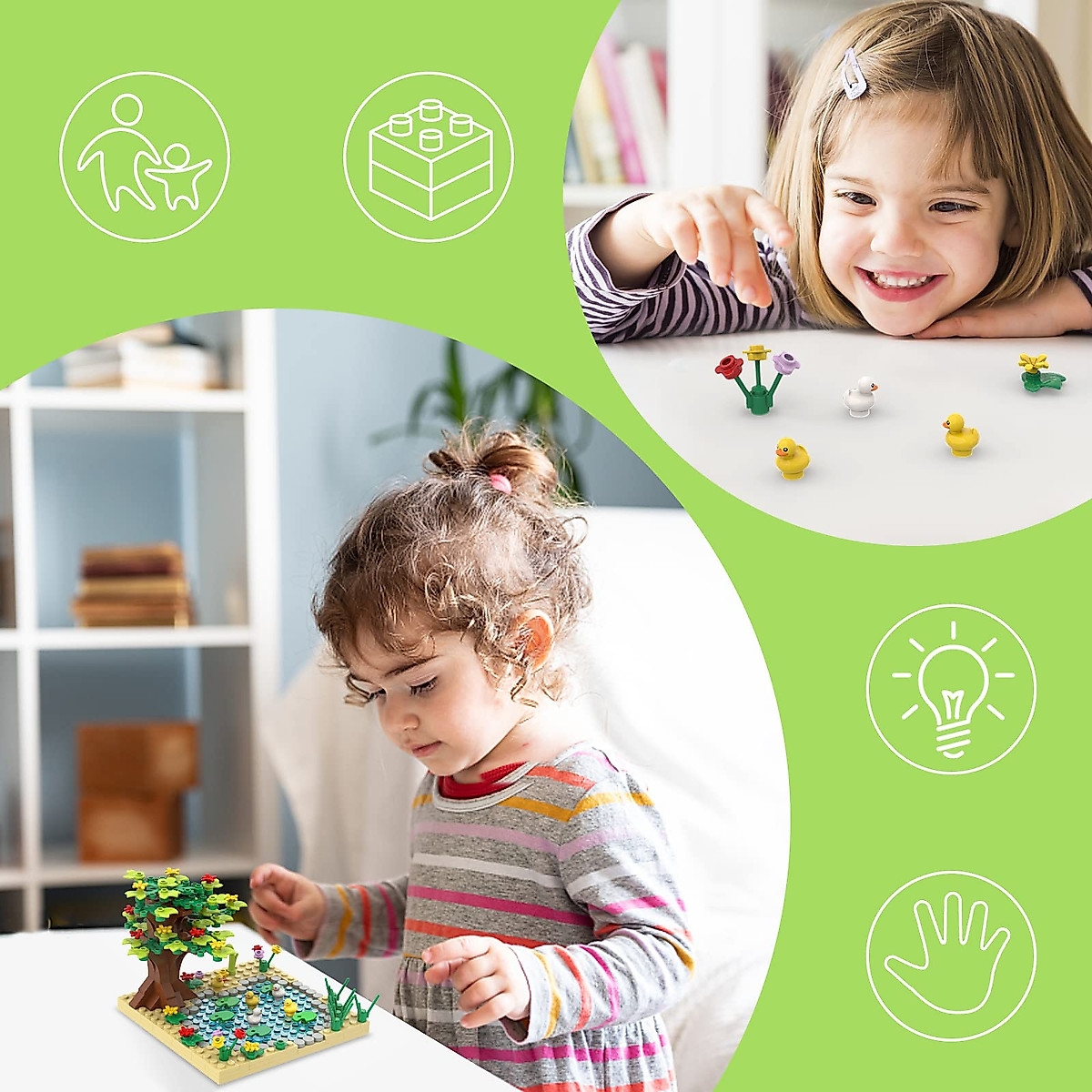 PIPART Farm Animal Duck Pond Building Set, MOC Accessories Bricks Animal Building Toy Set for Kids, Girls and Boys Age 6+ (246 Pieces)