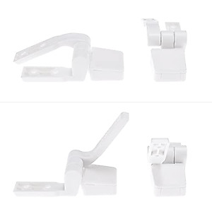 Canomo Universal White Plastic Toilet Seat Hinges Replacement with Bolts Screw and Nuts for Toilet Seats Lids, 1 Pair