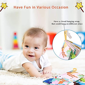 Play-Funny Baby Crinkle Books for Babies, Soft Books for Babies 0-6-12 Months, Car Seat Toys, Hanging Toys Cloth Books for Baby Present