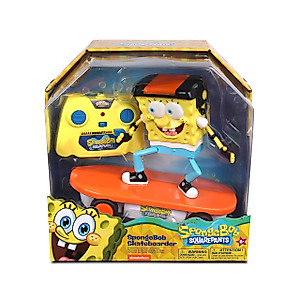 NKOK Spongebob 2.4GHz Skateboarder R/C Vehicle; Full Function 2.4 GHz Radio Control with Turbo Boost; Ages 6+