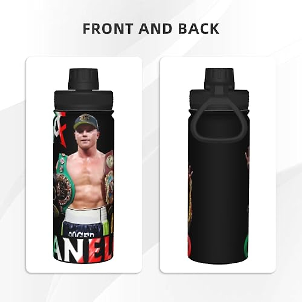 Eevikion Canelo of Alvarez Stainless Steel Insulated Tumbler Sports Water Bottle Hot and Cold Travel Cup 18oz