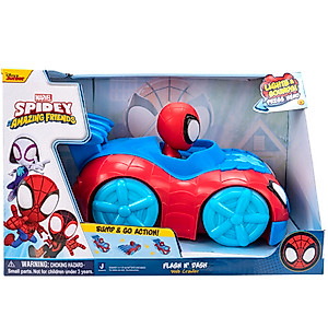 Marvel Spidey and HIS Amazing Friends Flash ‘N’ Dash Web Crawler - Motorized Web Crawler Vehicle with Lights and Sounds - Toys Featuring Your Friendly Neighborhood Spideys