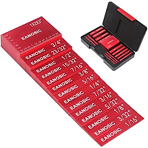 EANOSIC Setup Blocks Height Gauge Set, 15pcs Precision Aluminum Setup Bars for Router and Table Saw Accessories Woodworking Set Up, Bars Include Laser Engraved Size Markings