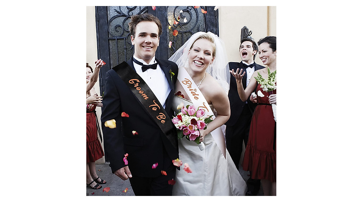 Engagement Sash & Badge Set for Couples Celebration