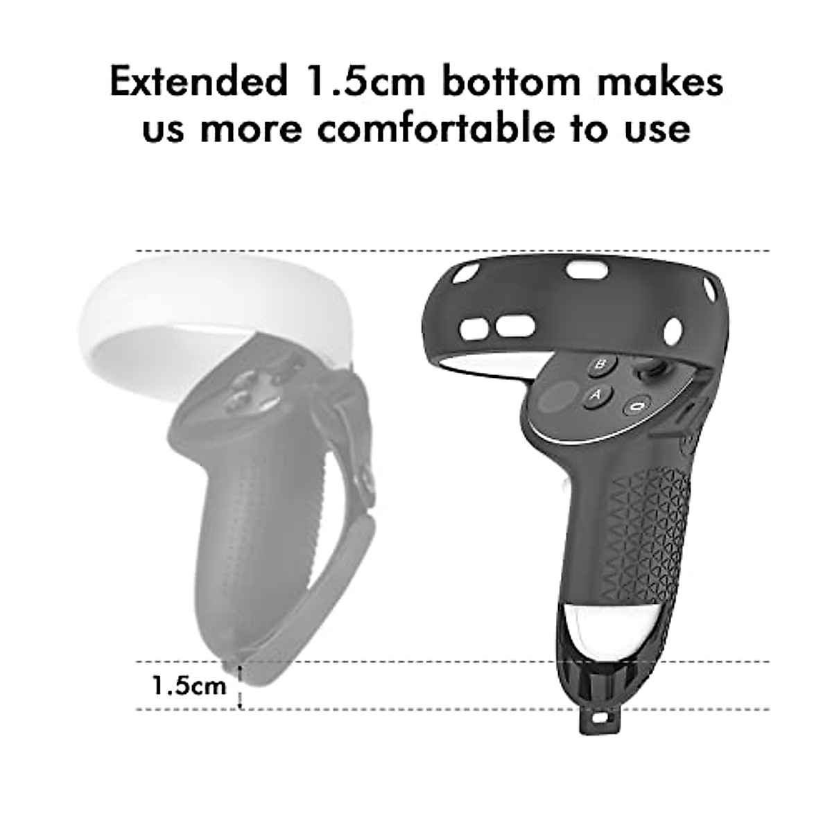 Controller Grips Cover for Oculus Quest 2, Anti-Leakage Silicone Face Cover for Oculus Quest 2, with Lens Protective Cover and VR Shell, Accessories Set 4-in-1 for Oculus Quest 2 (for Quest 2, Black)