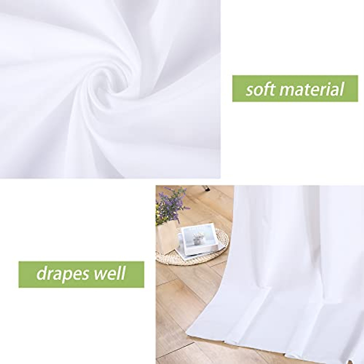 10ft x 10ft White Backdrop Curtain for Parties Thick Polyester White Wedding Drapes Panels Satin Curtains Decoration Back Drop Cloth for Photography Baby Shower Birthday Party