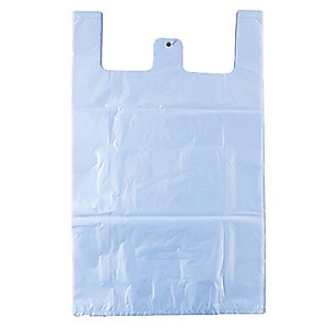 Muellery Skyblue Plain Plastic Bags 200 PCS for Home Kitchen Supermarkets Grocery Bags 13x22 inch, 33x55 cm TPAK21101