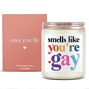 Gay Gifts Candle, Price Gifts, Gifts for Gay Man, Gay Stuff, Gay Price Gifts for Men LGBTQ Lesbian Bisexual Transgender Queer, Rainbow Gag Gifts Funny Adult Christmas Scented Candles