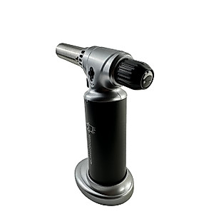 Space King Tall Wind-Proof Torch Lighter - Adjustable Flame - Child-Lock - Perfect for Camping, Kitchen, Backyard, Travel, Beach, BBQ, Mountain, Outdoors, Travel, Garage, and More. (Gray)