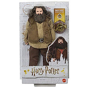 Mattel Harry Potter Rubeus Hagrid Collectible Doll, Approx. 12-inch Wearing Belted Shirt and Vest. with Dragon Accessory, Gift for 6 Year Olds and Up