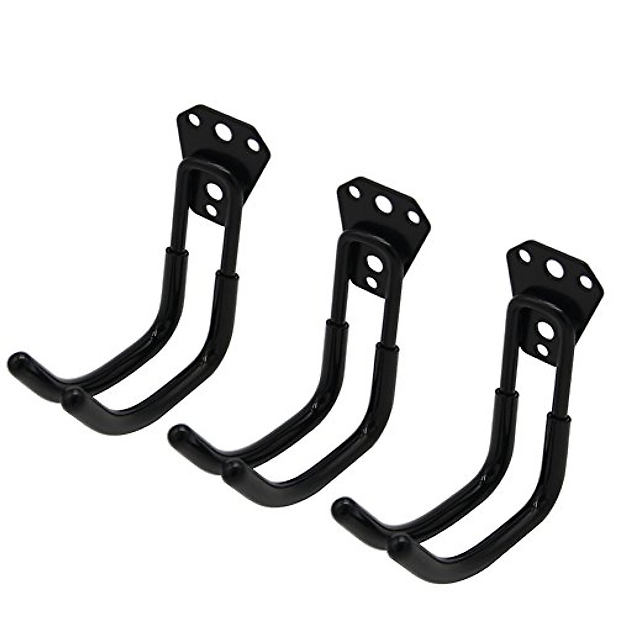 Roos Wall Hung Double Hook Storage Hook Garage Space Saver Hanger Rack Pack of 3(Big Round Hook)