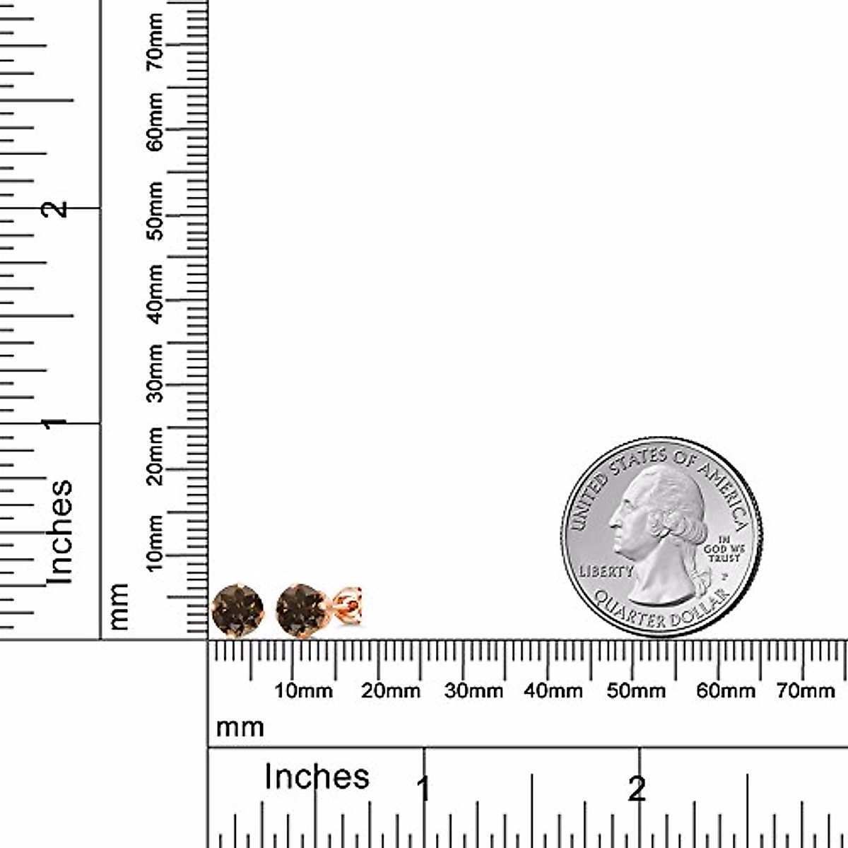 Gem Stone King 18K Rose Gold Plated Silver 6MM Round Gemstone Birthstone Stud Earrings | Rose Gold Earrings For Women