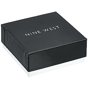 NINE WEST Women's Boxed Necklace/Pierced Earrings Set, Silver/Blue, One Size