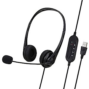 OSALADI Office Headphones Noise Cancelling Headphone Wired Headset with Microphone