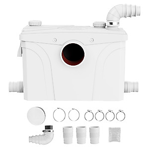 800W Macerator Pump, Macerating Pump for Basement with 4 Water Inlets for Macerator Toilet System