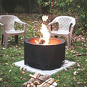 Blue Sky Outdoor Living 33” Steel Mammoth Patio Smokeless Fire Pit, Firewood and/or Wood Pellet Burning, Black (PFP3318)