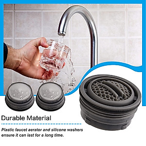 iFealClear 12 Pcs Faucet Cache Aerators with 6 Pcs Removal Wrench Tool, Water Saving Flow Restrictor Replacement Part, for Bathroom or Kitchen Sink, M16.5 18.5 21.5 24 mm Tap Aerators Flow Restrictor