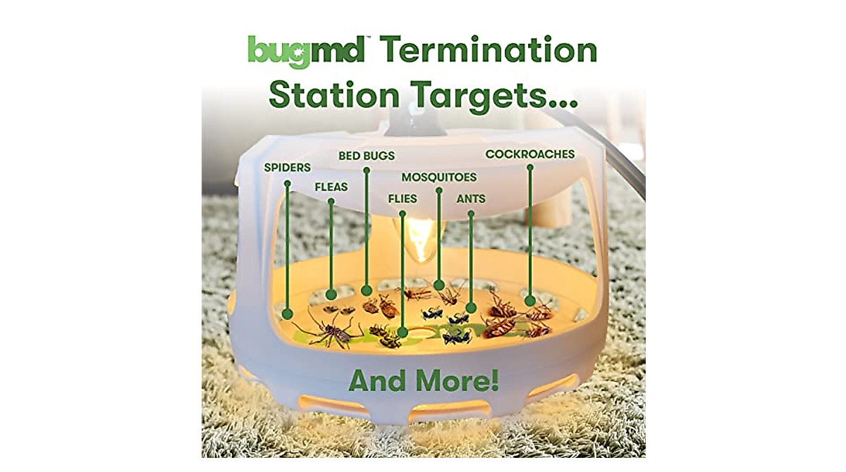 BugMD Termination Station Pest Trapper - Flea Trap with Light and ...