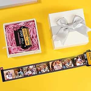 Personalized Custom Photo Picture Camera Film Roll Keychains with Photo Reel Album, Personalized Gifts with MultiPhoto for Women Men