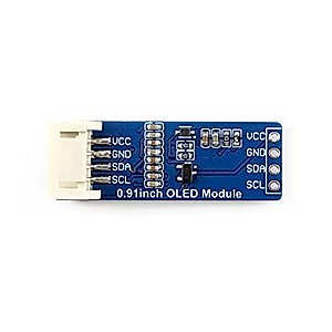 Waveshare 0.91inch OLED Display Module 128x32 Pixels with Embedded Controller Communicating via I2C Compatible with Raspberry Pi/Jetson Nano/STM32