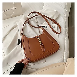 ENMESI Fashion Luxury Bags Quality Luxury Purses And Handbags Leather Shoulder Crossbody Bags For Women (Color : Black, Size : 10 * 8 * 2.3inch)