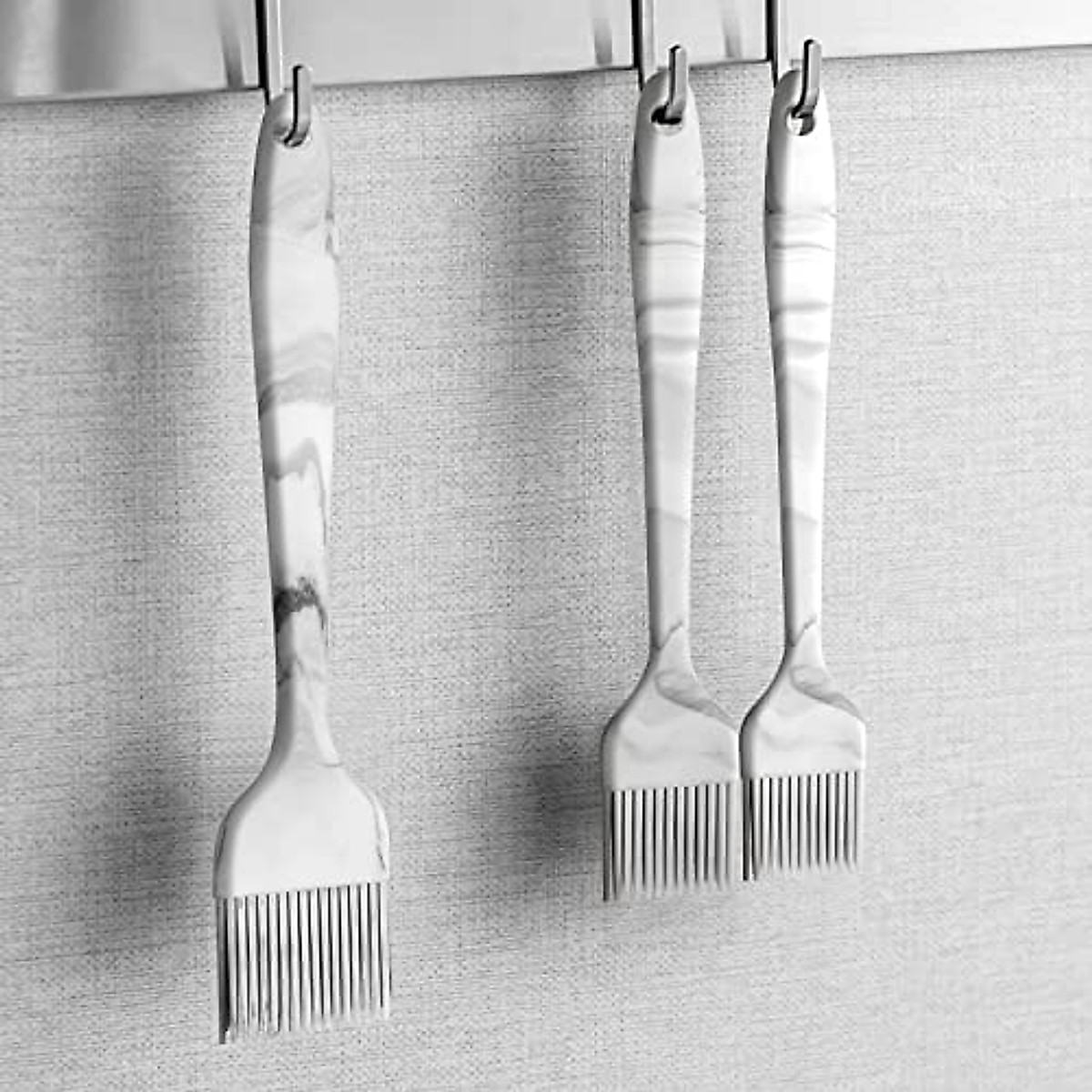 FIVETAS 1.97"x9.84"Heat Resistant Food Grade Silicone Pastry brush Basting Brush for Cooking,BBQ,Meat,Desserts.Kitchen Brush for Sauce Butter oil.Stainless Steel Core Handle.BPA Free. Marbling.