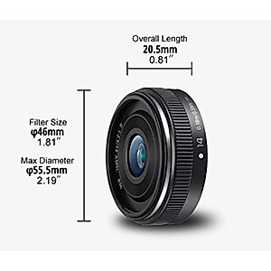 Panasonic LUMIX G Lens, 14mm, F2.5 II ASPH., Mirrorless Micro Four Thirds, H-H014AK (USA BLACK)