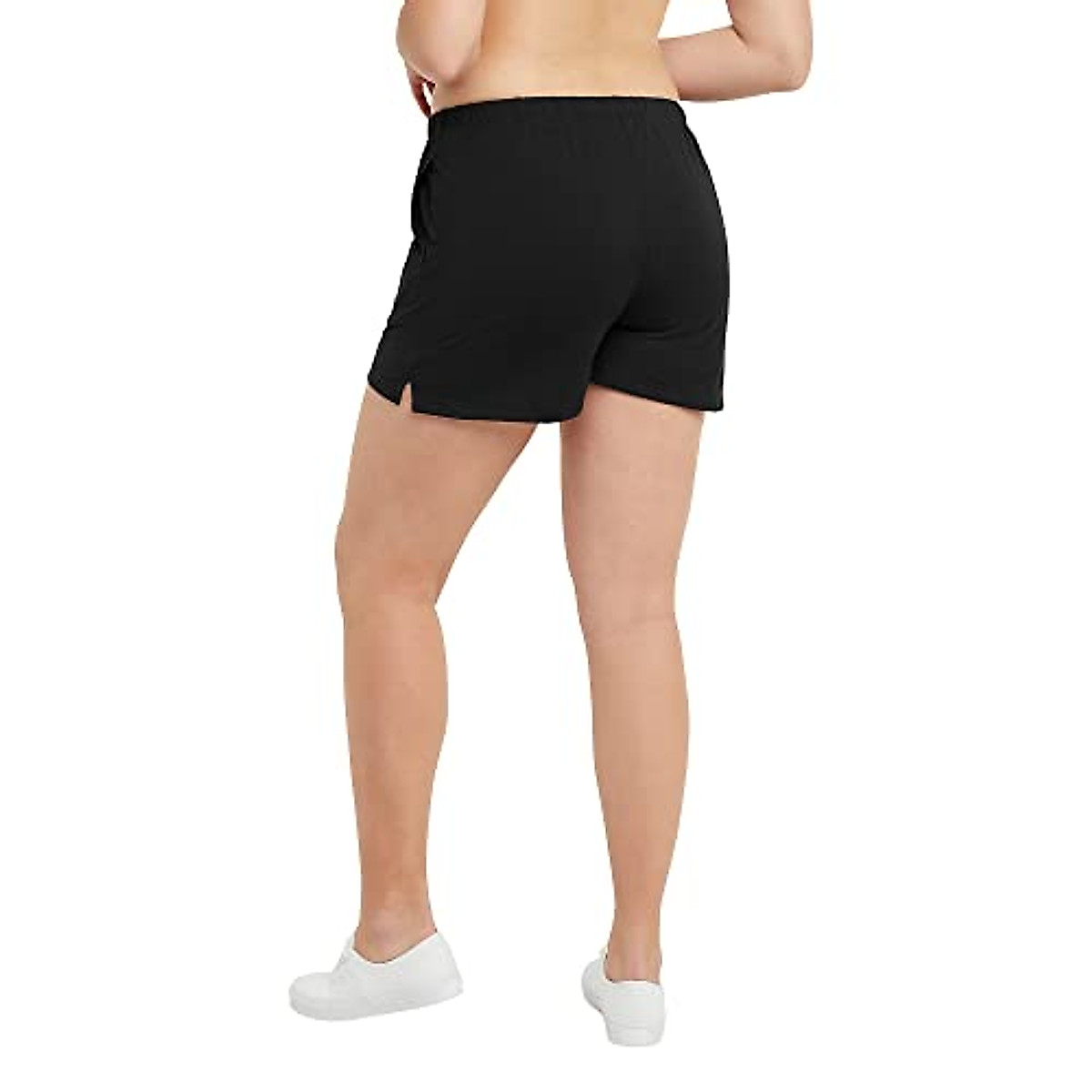 Hanes Originals, Cotton Jersey, Adjustable Shorts for Women, 2.5", Black
