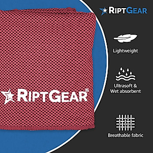 RiptGear Instant Cooling Towel - Great Workout Towel, Gym Towel and Sweat Towel - Ideal Cooling Towels for Fitness and Exercise, Gym, Yoga, Sports, Pilates, Travel, Running and Hiking (Pink)