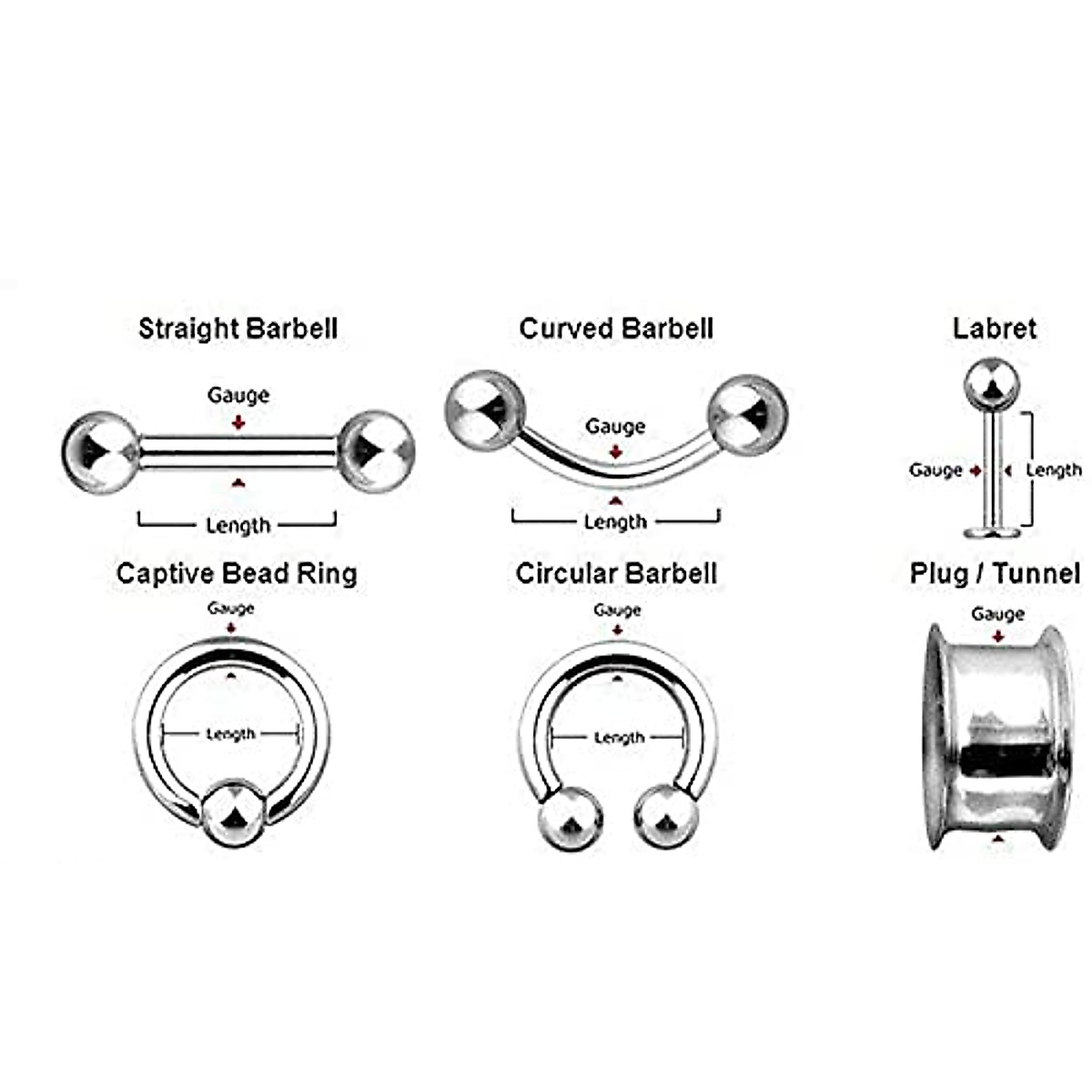 Pair 1/2" (12MM) CLEAR SILICONE EYELET TUNNELS Double Flare Gauges Thin Soft Flexible Flesh Plugs (2pcs)