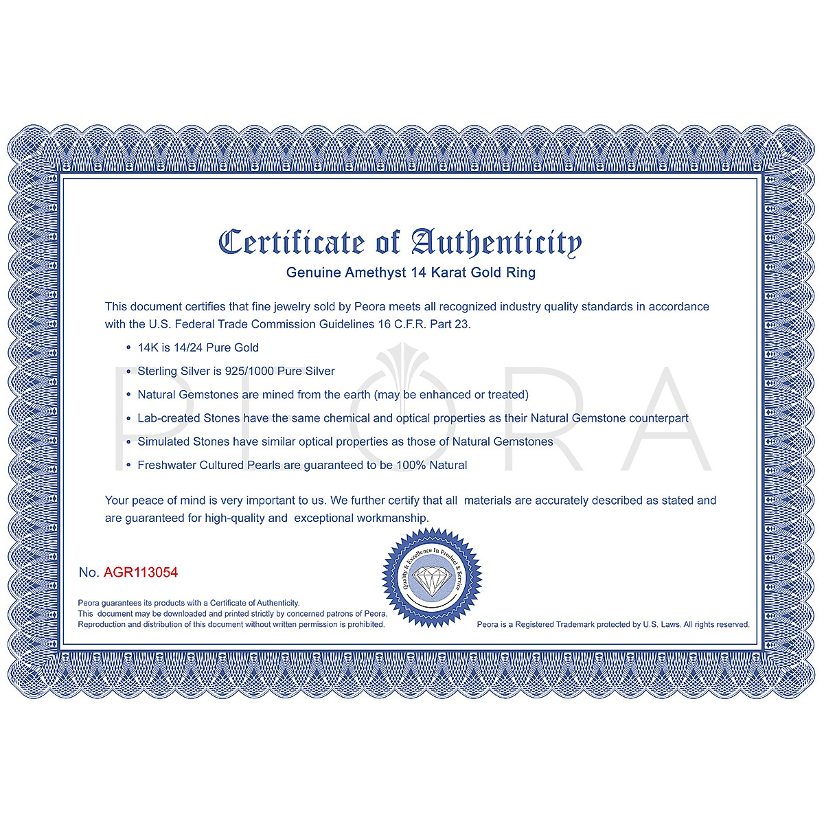 PEORA Amethyst Signature Ring for Women 14K White Gold, Natural Gemstone Birthstone, 1.50 Carats trillion Cut 8mm, Comfort Fit, Size 8