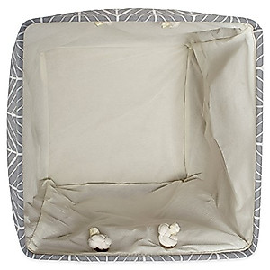 DII Polyester Container with Handles, Herringbone Storage Bin, Large Square, Black