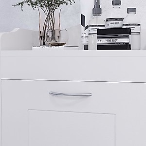 HOMCOM 31" Tilt Out Laundry Hamper, Free Standing Home Organizer Hamper, Bathroom Storage Cabinet, White