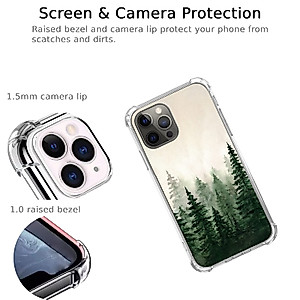 Sundwugzh Watercolor Tree Spruce Case Compatible with iPhone 13 Pro Max, Green Forest Nature Art Case for iPhone 13 Pro Max for Teen Men Women, Trendy Cool TPU Bumper Case Cover
