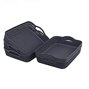 EudokkyNA A4 Storage Basket Tray, Plastic Office Storage Trays Set of 6