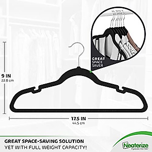 Velvet Hangers 60 Pack Black – Heavy Duty Velvet Clothes Hangers - Non Slip Felt Coat and Suit Hangers for Closet - Lightweight Thin Space Saving Ganchos para Colgar Ropa