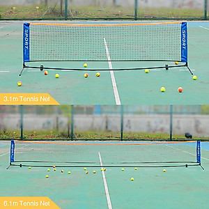 Fawcotu Tennis Net,Portable Badminton Pickleball Volleyball Net with Height Adjustable Foldable Shuttlecock Net Outdoor Training Net(Size:6.1m)(Size:6.1m)