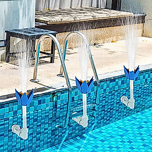 3 Pcs Pool Fountain Jet Adjustable Waterfall Pool Fountain Spray Above Inground Swimming Pool Waterfall Sprayer Flower Flower Pond Fountain Nozzle Accessories
